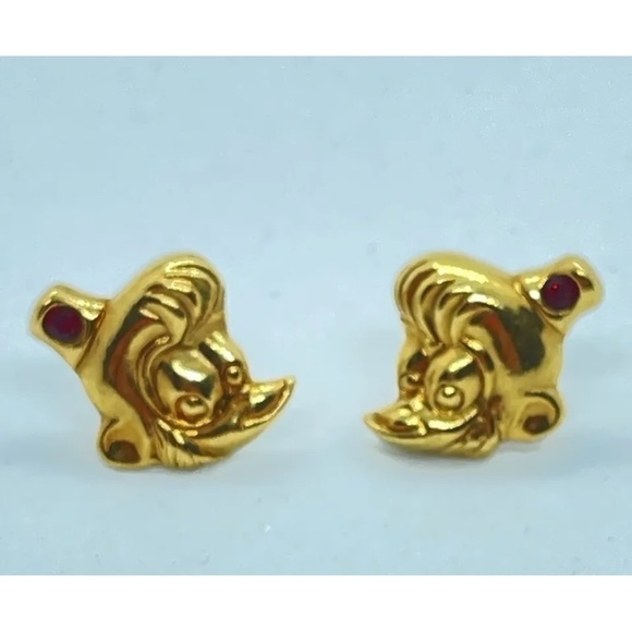 Disney | Jewelry | Vintage Disney Abu Earrings Aladdin Avon Ruby Gems ...
